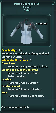 Prison Guard Jacket (Schematic) | SWG Wiki | Fandom