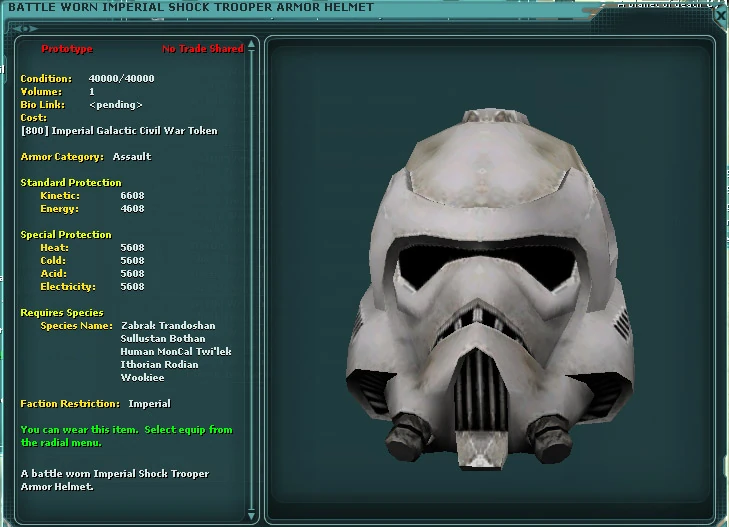 Battle Worn Imperial Shock Trooper Armor Helmet | SWG Wiki | Fandom