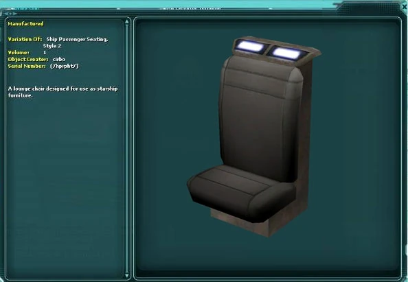 Chair and Lounge Schematic | SWG Wiki | Fandom