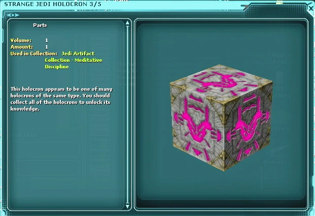 Strange Jedi Holocron 3/5 (Meditative Discipline) | SWG Wiki | Fandom