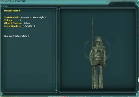 Gungan Statue Style 1 Schematic | SWG Wiki | Fandom