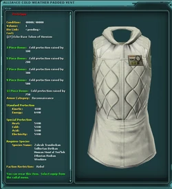 Alliance Cold Weather Padded Vest | SWG Wiki | Fandom