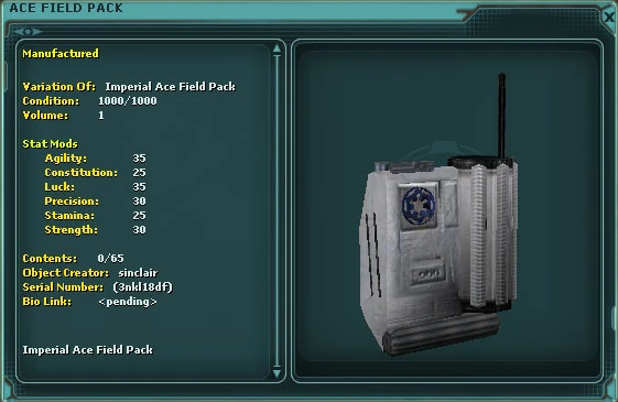 Imperial Ace Field Pack | SWG Wiki | Fandom
