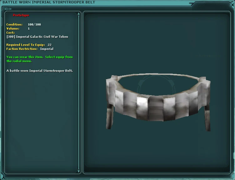 Battle Worn Imperial Stormtrooper Belt | SWG Wiki | Fandom