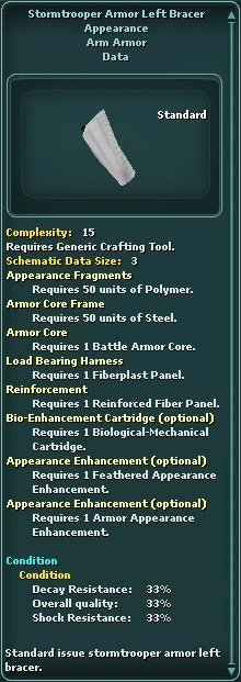 Stormtrooper Armor Left Bracer Appearance | SWG Wiki | Fandom