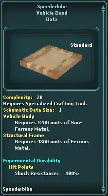 Speederbike (Schematic) | SWG Wiki | Fandom