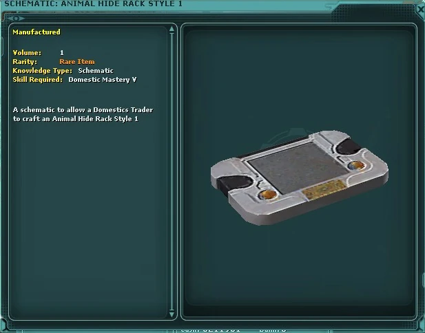 Animal Hide Rack Style 1 Schematic | SWG Wiki | Fandom