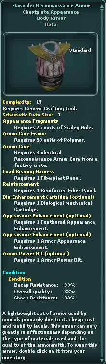 Marauder Reconnaissance Armor Chestplate Appearance | SWG Wiki | Fandom