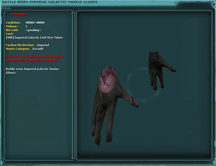 Battle Worn Imperial Galactic Marine Armor Gloves | SWG Wiki | Fandom