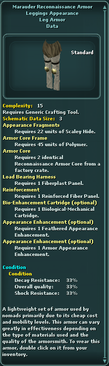 Marauder Reconnaissance Armor Leggings Appearance | SWG Wiki | Fandom