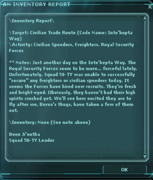 An Inventory Report | SWG Wiki | Fandom