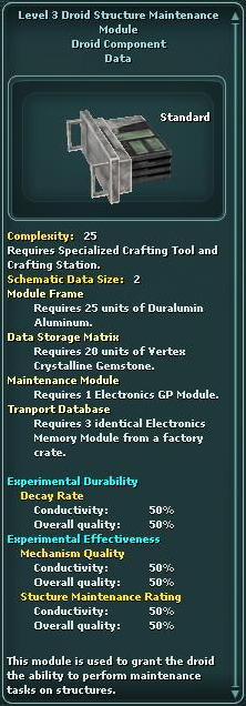 Module - Droid Structure Maintenance 3 | SWG Wiki | Fandom