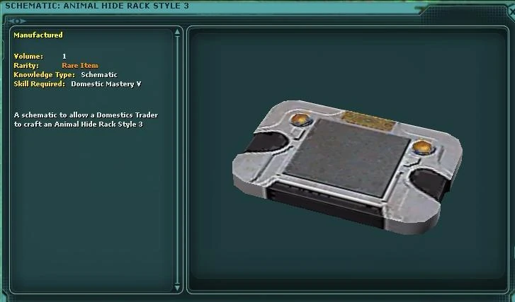 Animal Hide Rack Style 3 Schematic | SWG Wiki | Fandom