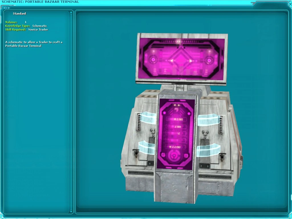 Portable Bazaar Terminal schematic | SWG Wiki | Fandom