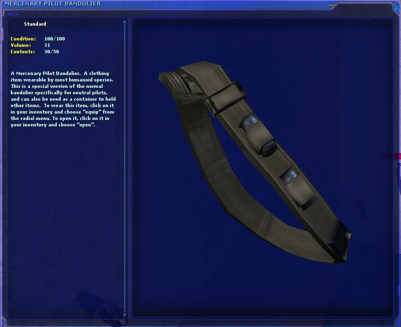 Mercenary Pilot Bandolier | SWG Wiki | Fandom