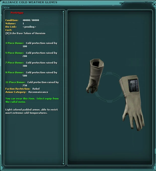 Alliance Cold Weather Gloves | SWG Wiki | Fandom