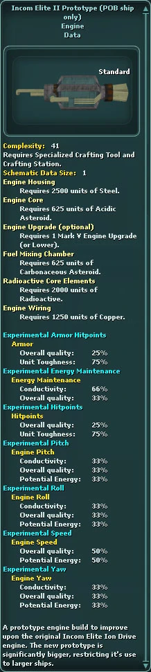 Incom Elite II Prototype Engine (POB Ship Only) | SWG Wiki | Fandom