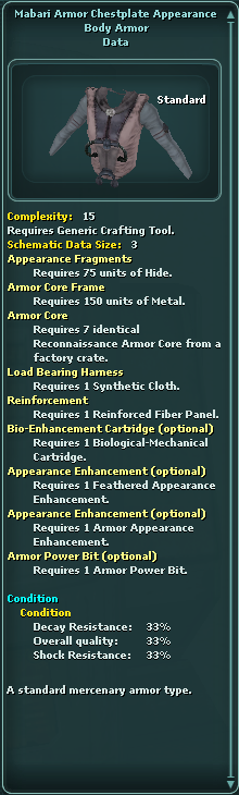 Mabari Armor Chestplate Appearance | SWG Wiki | Fandom