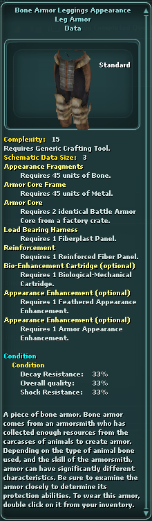 Bone Armor Leggings Appearance | SWG Wiki | Fandom