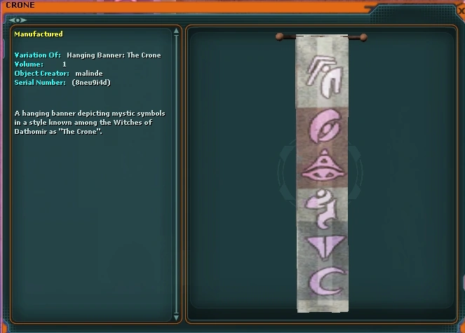 Schematic: Hanging Banner: The Crone | SWG Wiki | Fandom