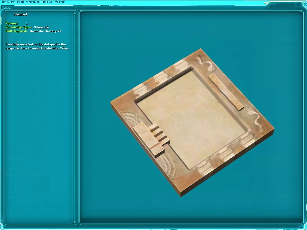 Mandalorian Wine (Schematic) | SWG Wiki | Fandom