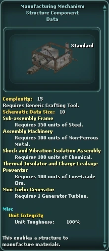 Manufacturing Mechanism | SWG Wiki | Fandom