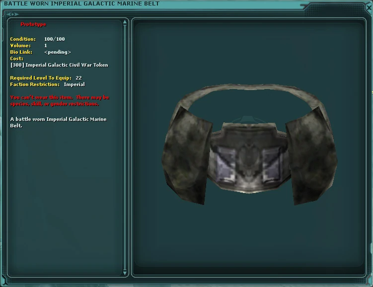 Battle Worn Imperial Galactic Marine Belt | SWG Wiki | Fandom