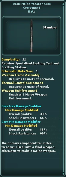 Basic Melee Weapon Core | SWG Wiki | Fandom