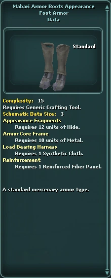 Mabari Armor Boots Appearance | SWG Wiki | Fandom