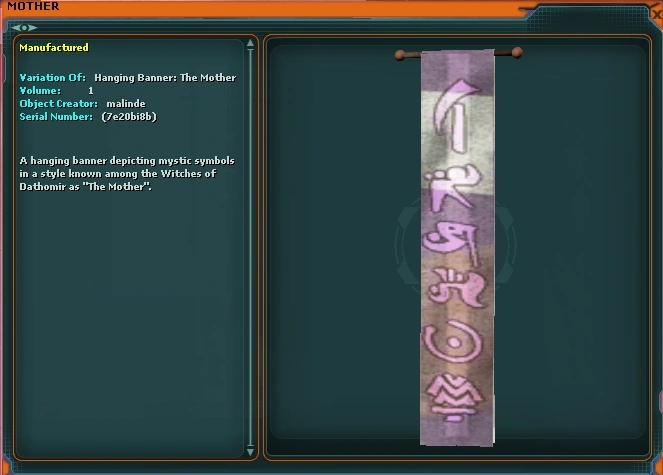 Schematic: Hanging Banner: The Mother | SWG Wiki | Fandom