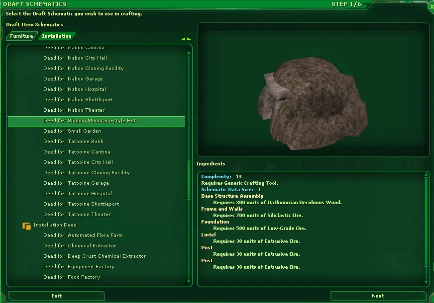 Schematic: Singing Mountain-style Hut | SWG Wiki | Fandom