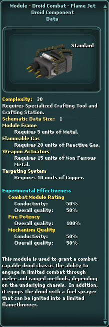 Module - Droid Combat - Flame Jet | SWG Wiki | Fandom