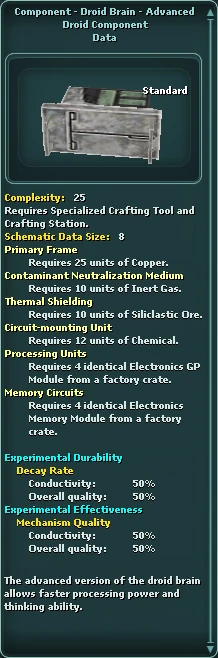 Component - Droid Brain - Advanced | SWG Wiki | Fandom