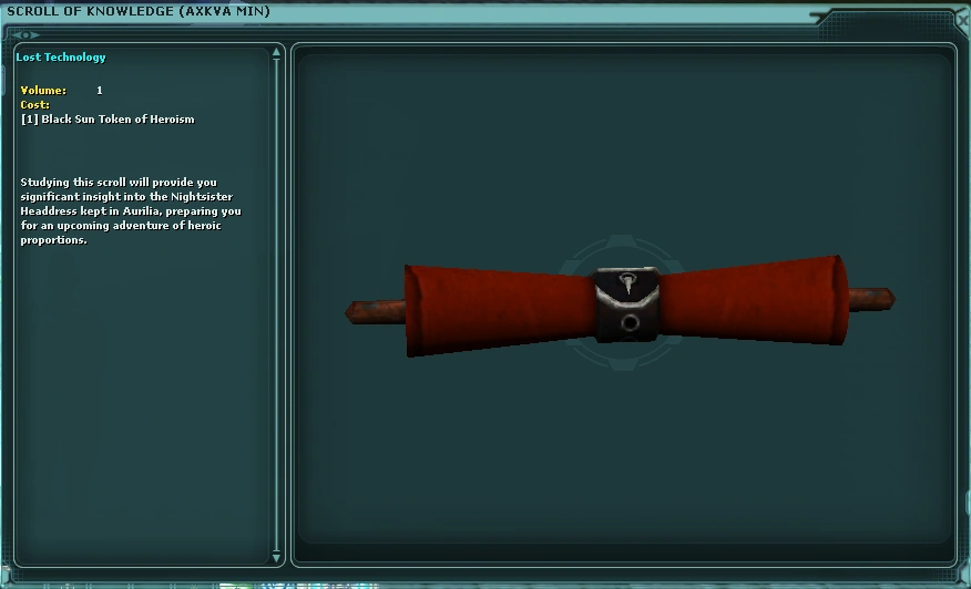 Scroll of Knowledge (Axkva Min) | SWGBeyond Wiki | Fandom