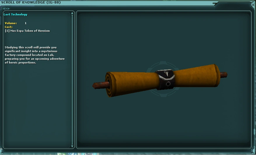 Scroll of Knowledge (IG-88) | SWGBeyond Wiki | Fandom
