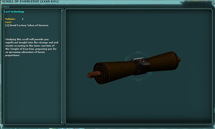 Scroll of Knowledge (Exar Kun) | SWGBeyond Wiki | Fandom