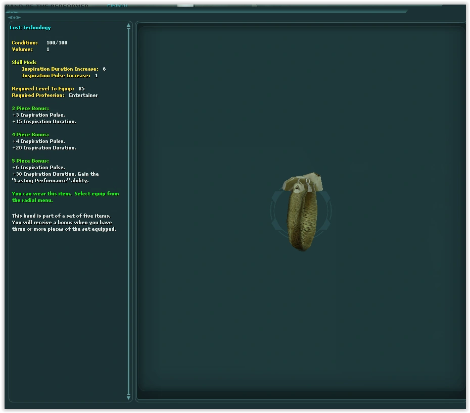 Performer (Entertainer Buff Set) | SWG: Prophecy Wiki | Fandom