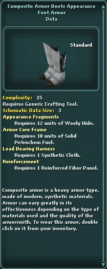 Composite Armor Boots Appearance | SWG: Prophecy Wiki | Fandom