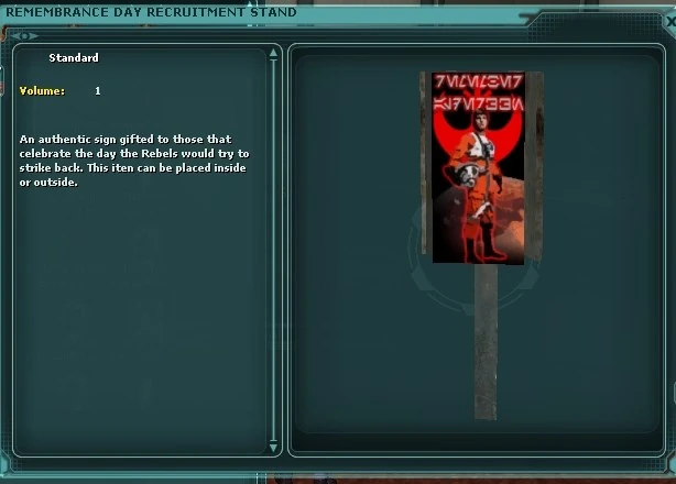 Remembrance Day Recruitment Stand | SWG: Prophecy Wiki | Fandom