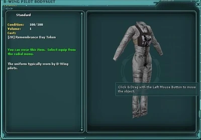 B-Wing Pilot Body Suit | SWG: Prophecy Wiki | Fandom
