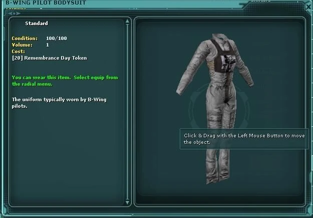 B-Wing Pilot Body Suit | SWG: Prophecy Wiki | Fandom