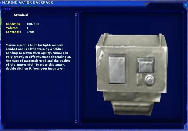 Marine Armor Backpack | SWG: Prophecy Wiki | Fandom