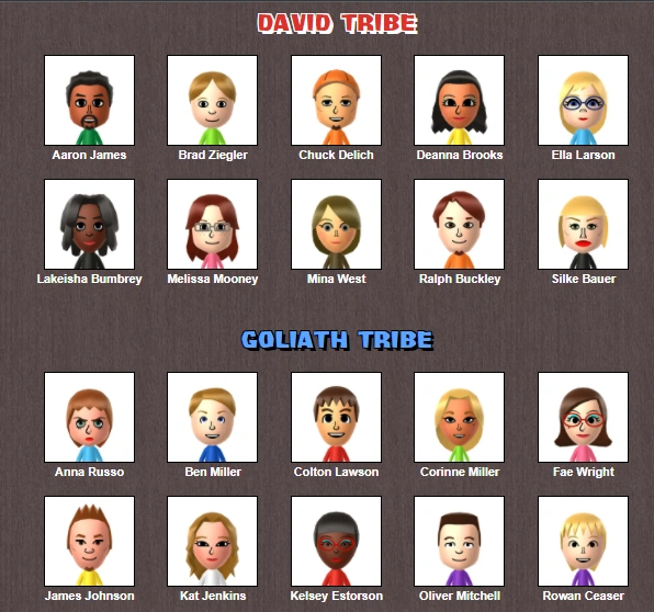 Mii Survivor: David vs. Goliath (2022 season) | Switch Sports Wiki | Fandom