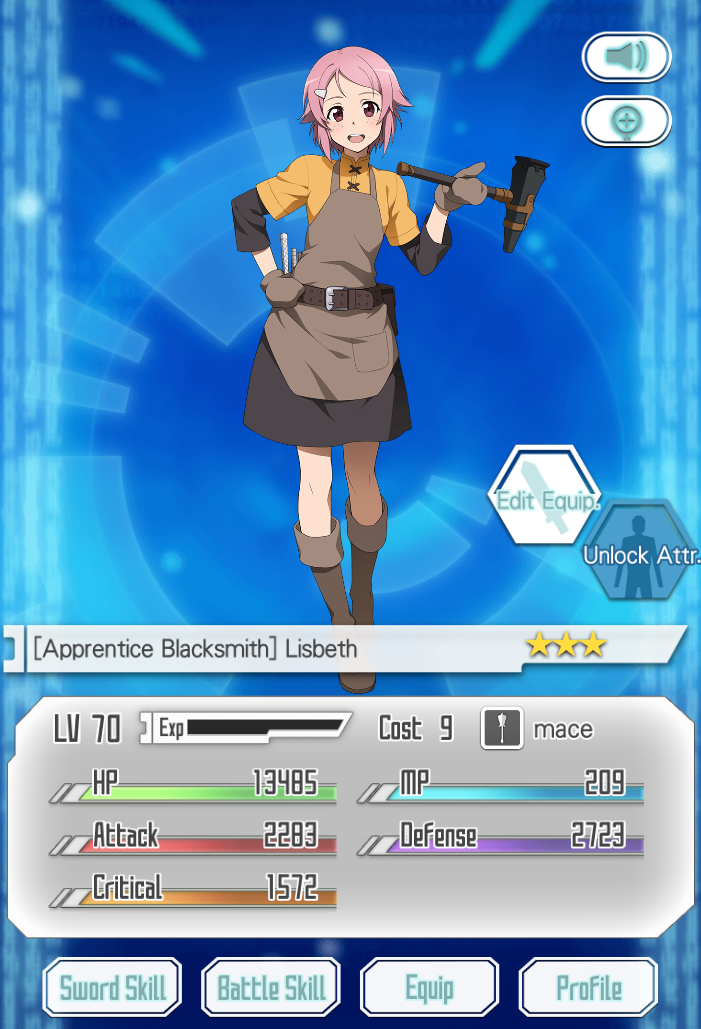 -Apprentice Blacksmith- Lisbeth | Sword Art Online: Memory Defrag Wiki | Fandom