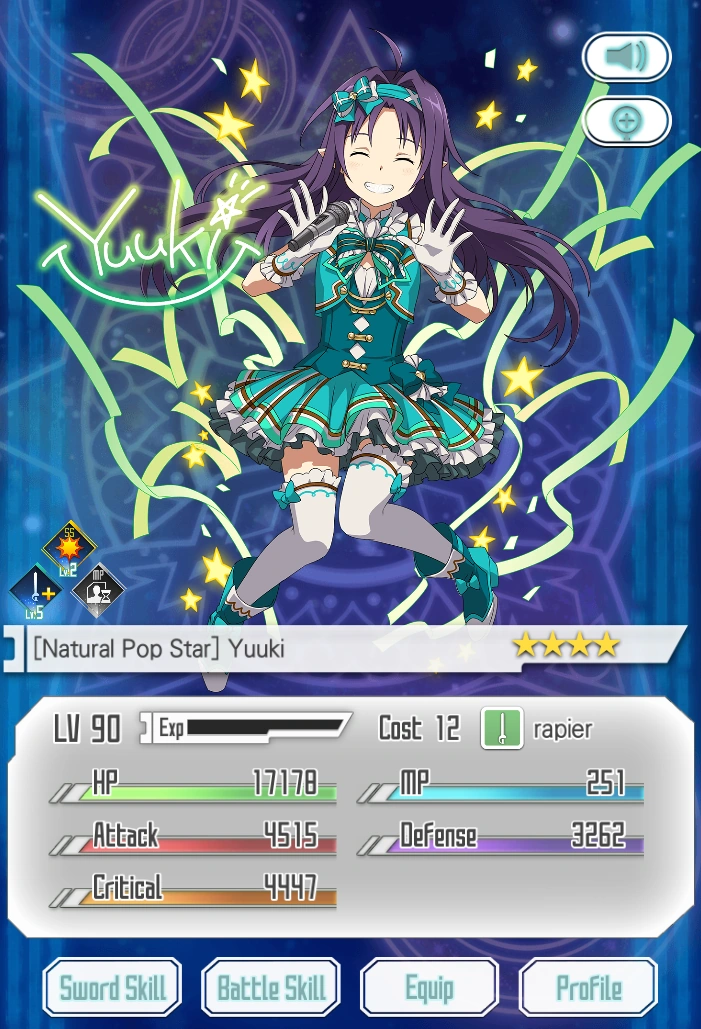 -Natural Pop Star- Yuuki | Sword Art Online: Memory Defrag Wiki | Fandom