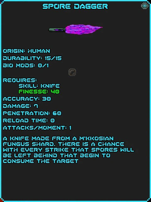 Spore Dagger | Sword of the Stars: The Pit Wiki | Fandom