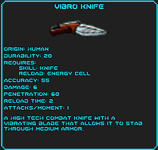 Vibro Knife | Sword of the Stars: The Pit Wiki | Fandom