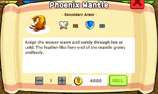 Phoenix Mantle | Sword Quest Wiki | Fandom