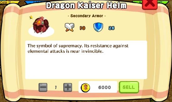 Dragon Kaiser Helm | Sword Quest Wiki | Fandom