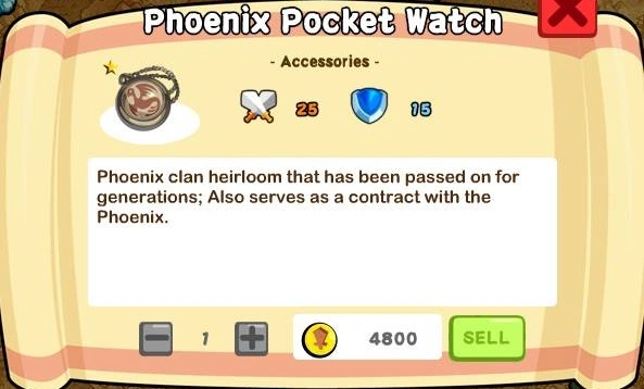 Phoenix Pocket Watch | Sword Quest Wiki | Fandom